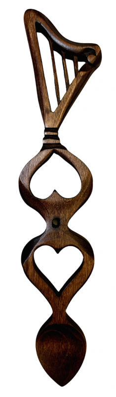 Welsh Harp Love Spoon - Welsh Love Spoon 046 – Cadwyn Cyf