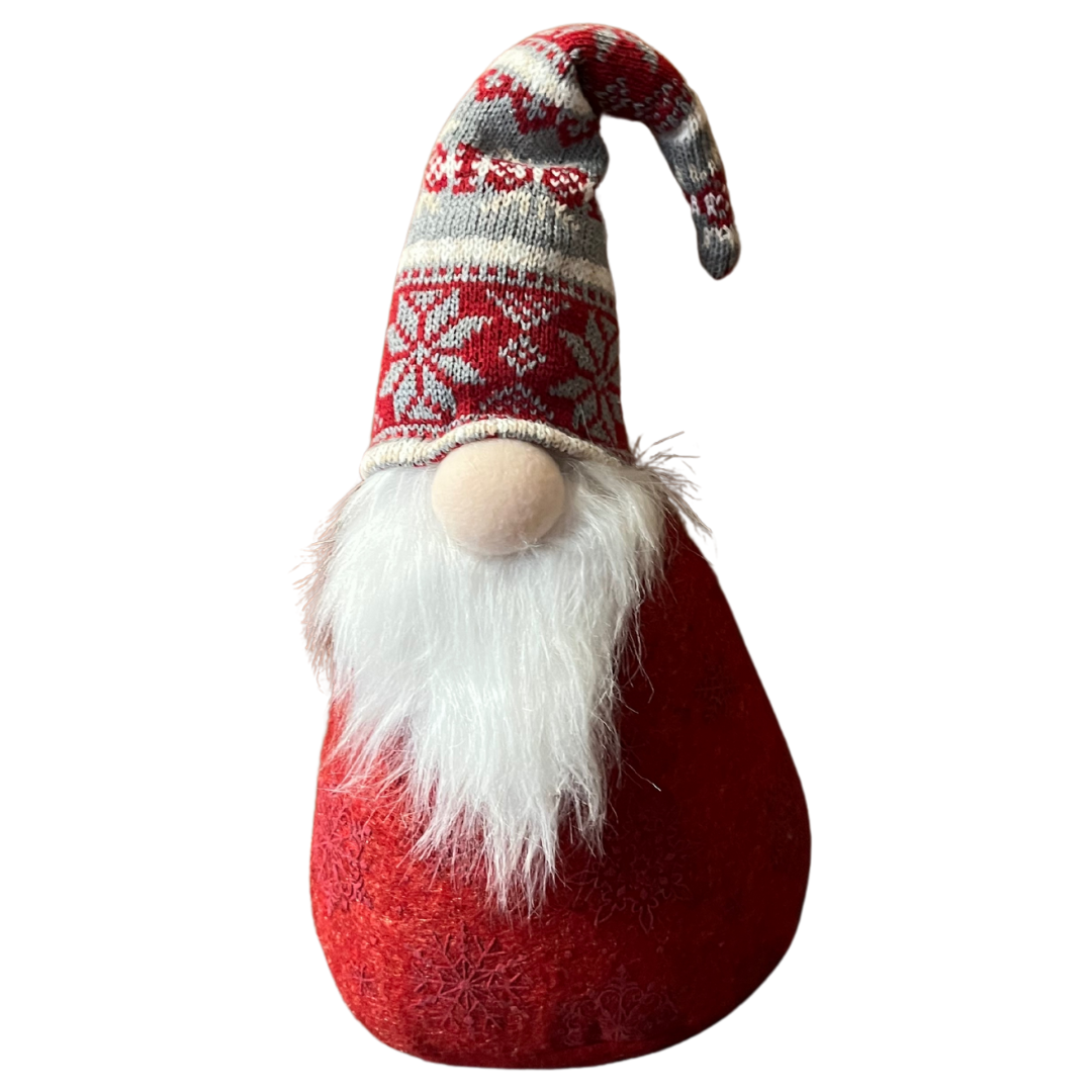 Red Sitting Christmas Gonk with Snowflake Hat – Cadwyn Cyf