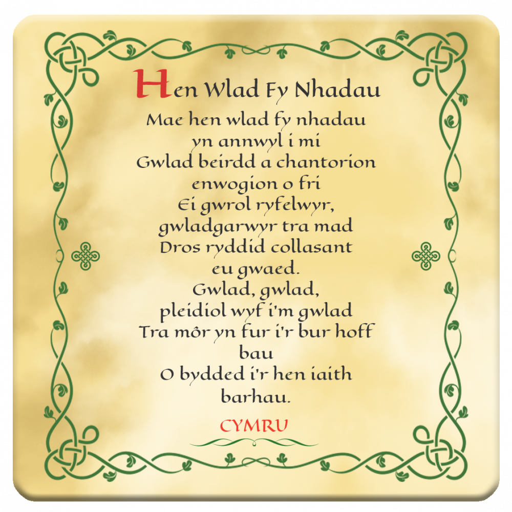 Welsh Anthem Coaster – Cadwyn Cyf