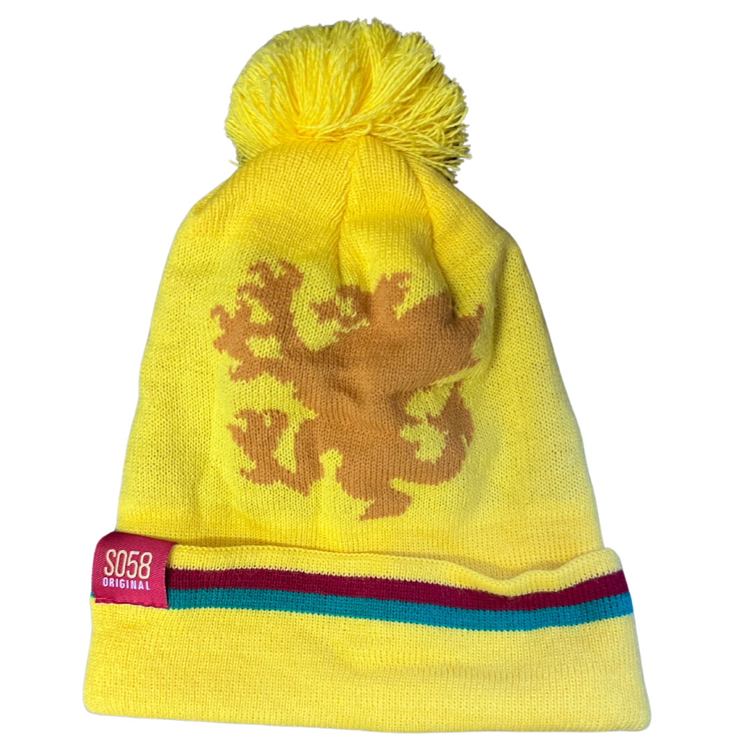 SO58 Yellow Bobble Hat with Gold Dragon – Cadwyn Cyf