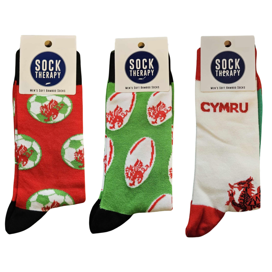 Welsh Rugby - Men's Welsh Bamboo Socks – Cadwyn Cyf