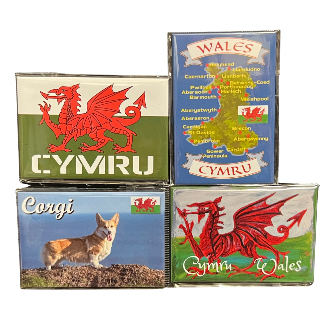 Welsh Corgi Wales Magnet Set - Pack of 4 Magnets – Cadwyn Cyf