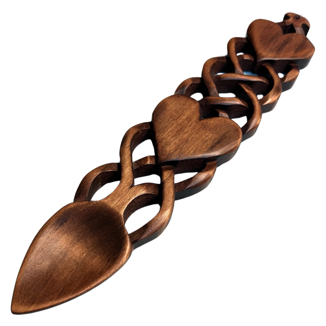 Intricate Celtic Knot Spoon - Welsh Love Spoon 051 – Cadwyn Cyf