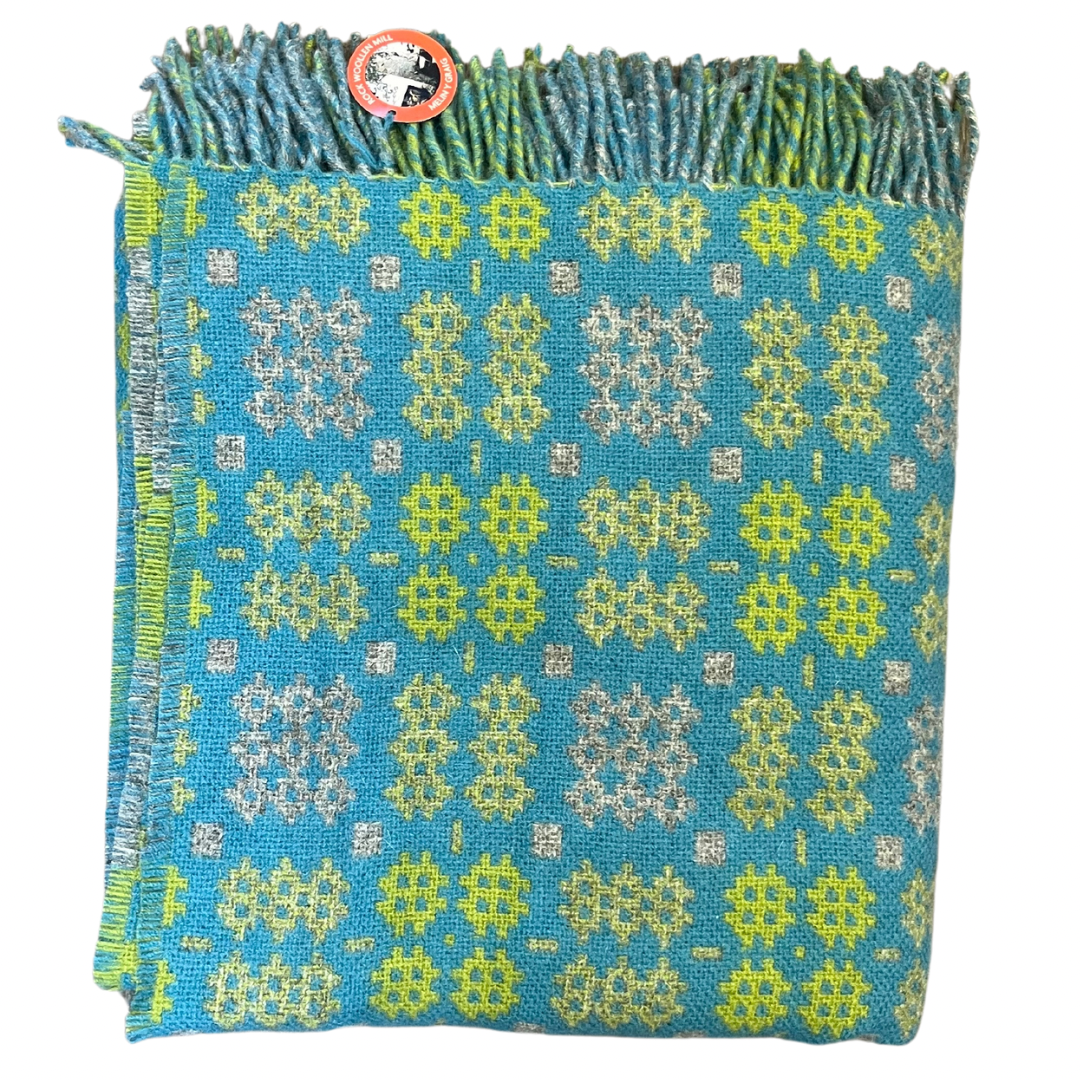 Turquoise Welsh Tapestry Throw – Cadwyn Cyf