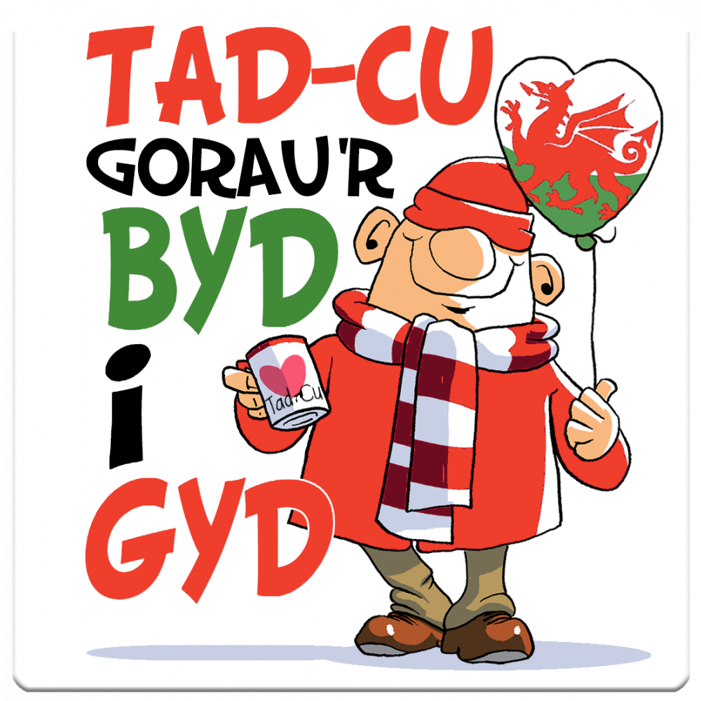 'Tad-cu Gorau'r Byd i Gyd' (Best Grandad South) Coaster – Cadwyn Cyf