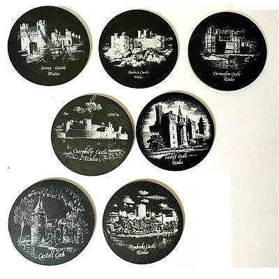 Welsh Castles Slate Coasters – Cadwyn Cyf