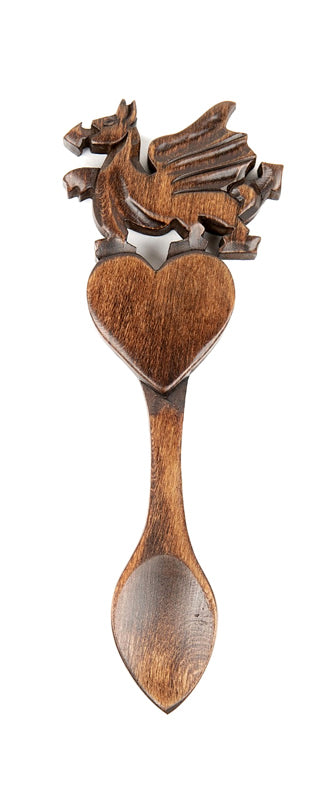 Small Welsh Dragon Spoon - Welsh Love Spoon 003b – Cadwyn Cyf