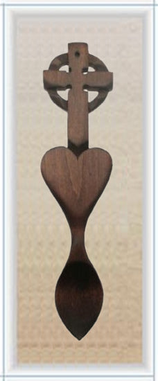 Celtic Cross Lovespoon - Welsh Love Spoon 027 – Cadwyn Cyf