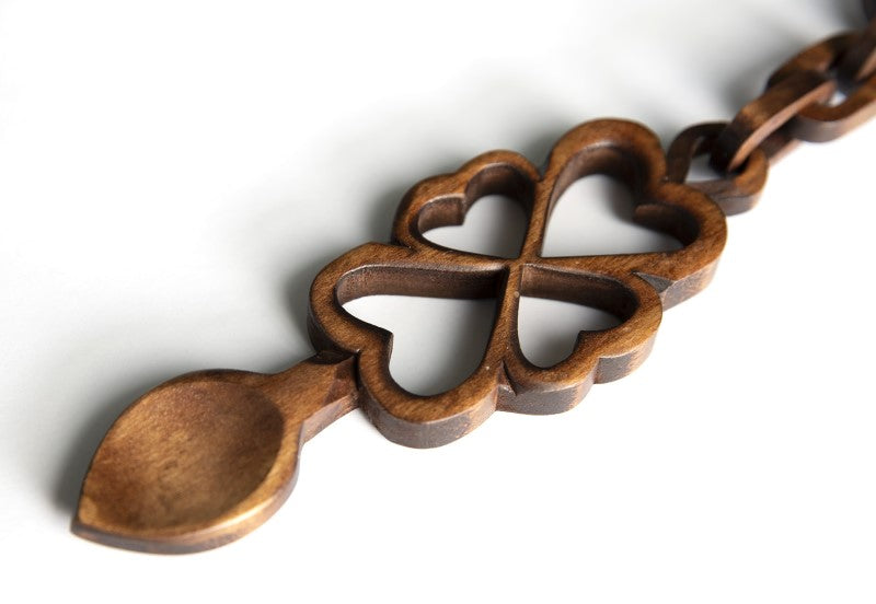 Four-leaf clover Celtic Lovespoon - Welsh Love Spoon 041 – Cadwyn Cyf
