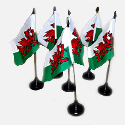 Table Flags (Pack of 6) - Welsh Flags – Cadwyn Cyf